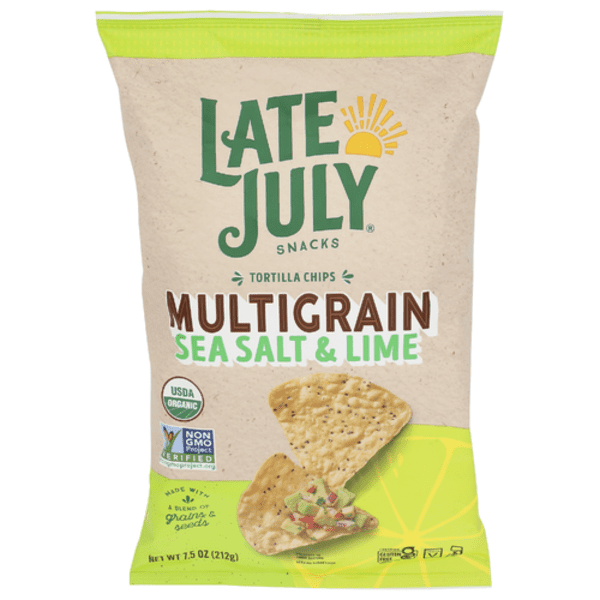 Late July Organic Multigrain Sea Salt & Lime Tortilla Chips 7.5 oz - Pack of 3 - Walmart.com