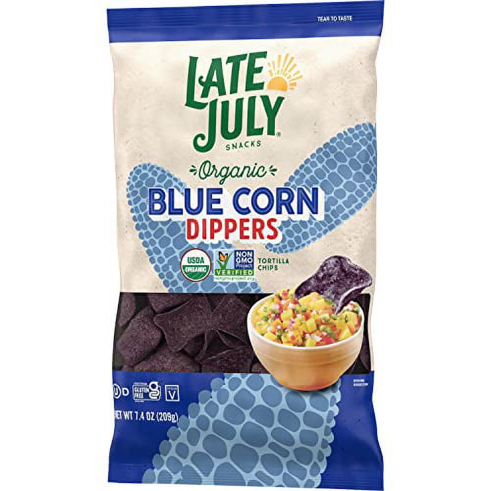 Late July Snacks, Dippers, Organic Blue Corn Tortilla Chips, 7.4-oz ...