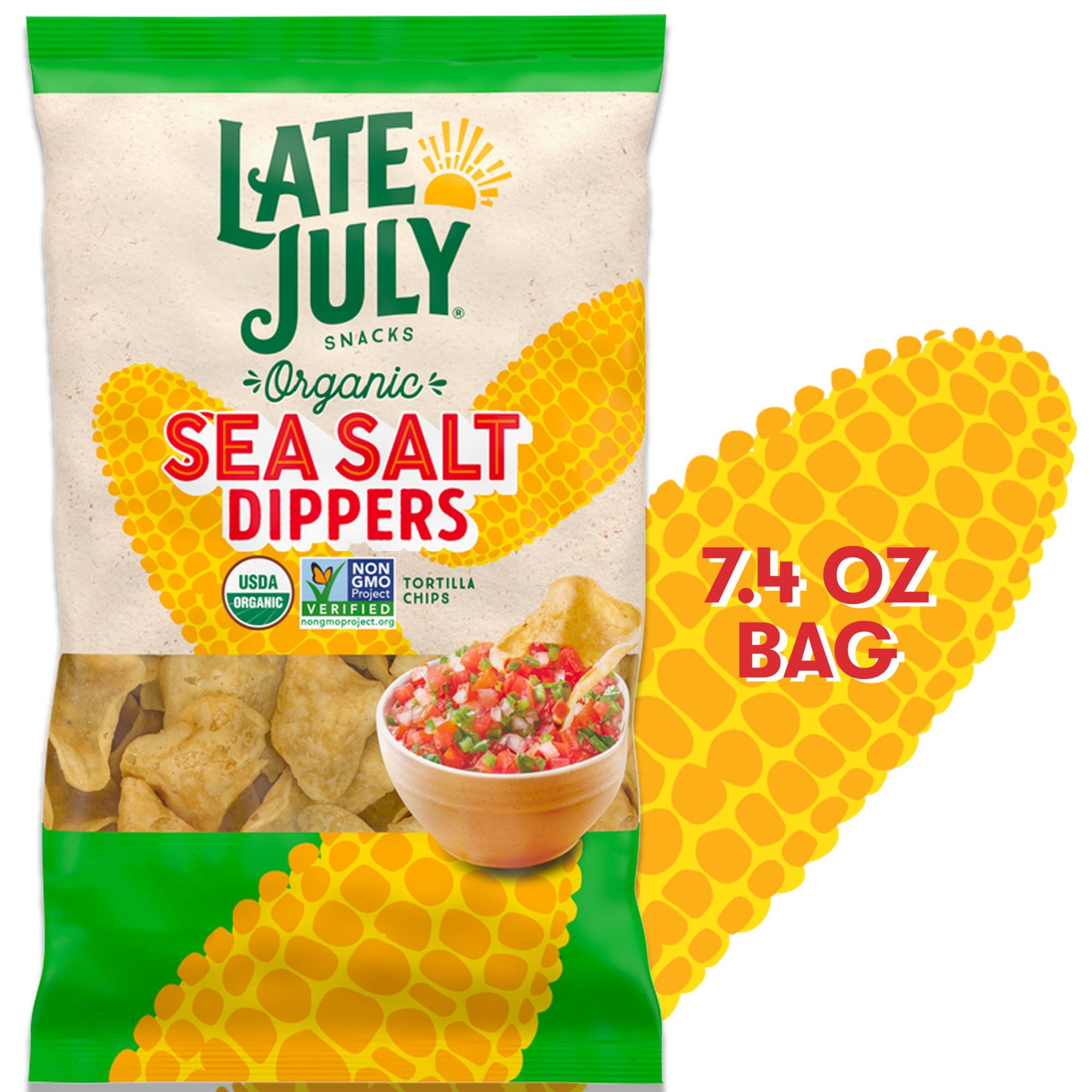 Late July Snacks, Dippers, Organic White Corn Tortilla Chips, 7.4-oz ...