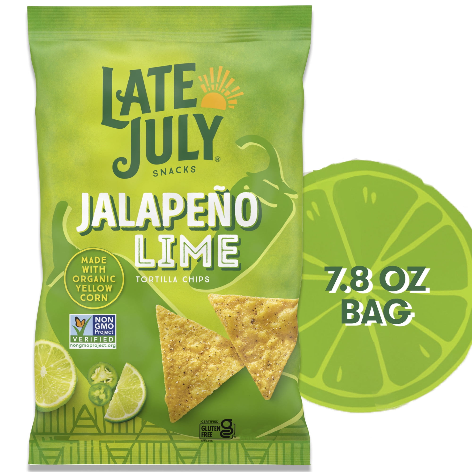 Late July Snacks Jalapeno Lime Tortilla Chips, 7.8 oz Bag - Walmart.com