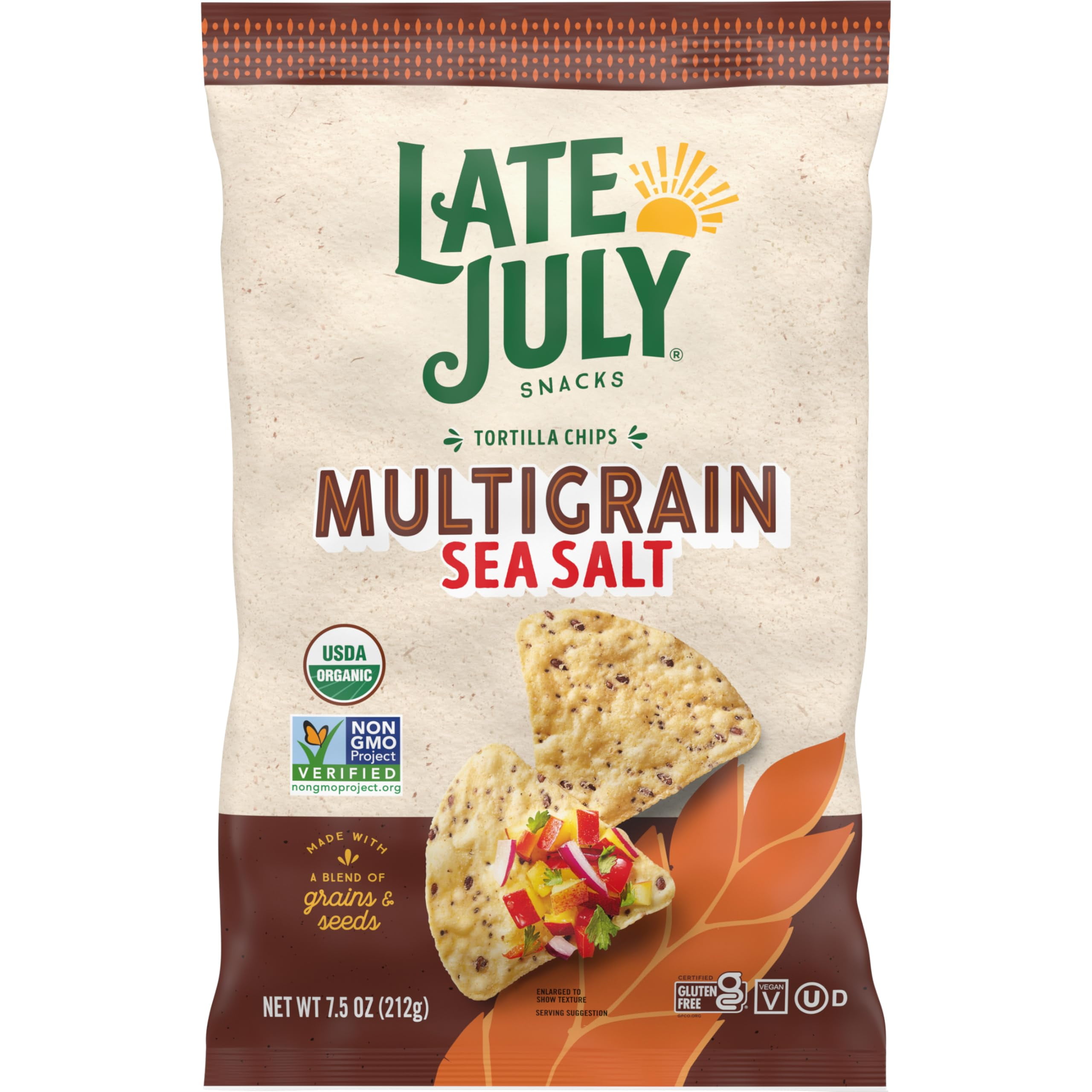 Late July Snacks Multigrain Organic Tortilla Chips with Sea Salt, 7.5 ...