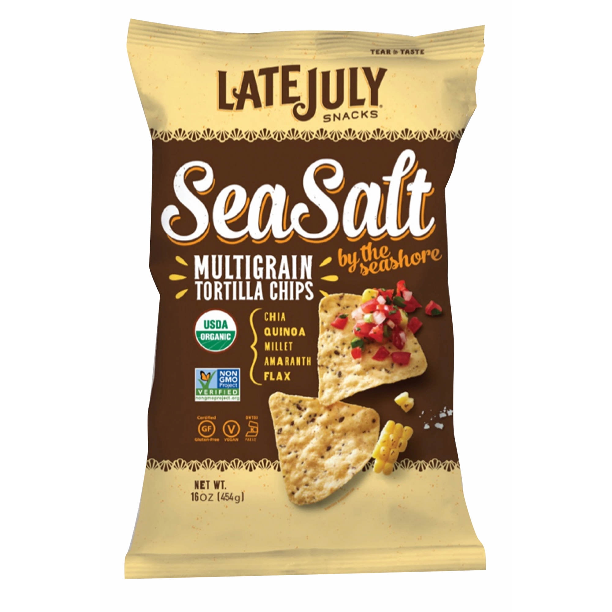 Late July Organic Multigrain Tortilla Chips, Sea Salt, Vegan, Gluten ...