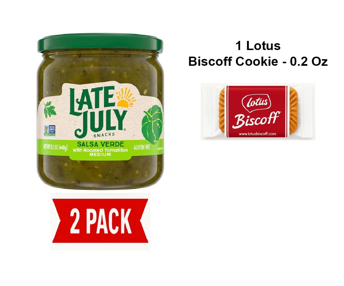 Late July Snacks Salsa Verde With Roasted Tomatillos, Medium, 15.5 Oz ...