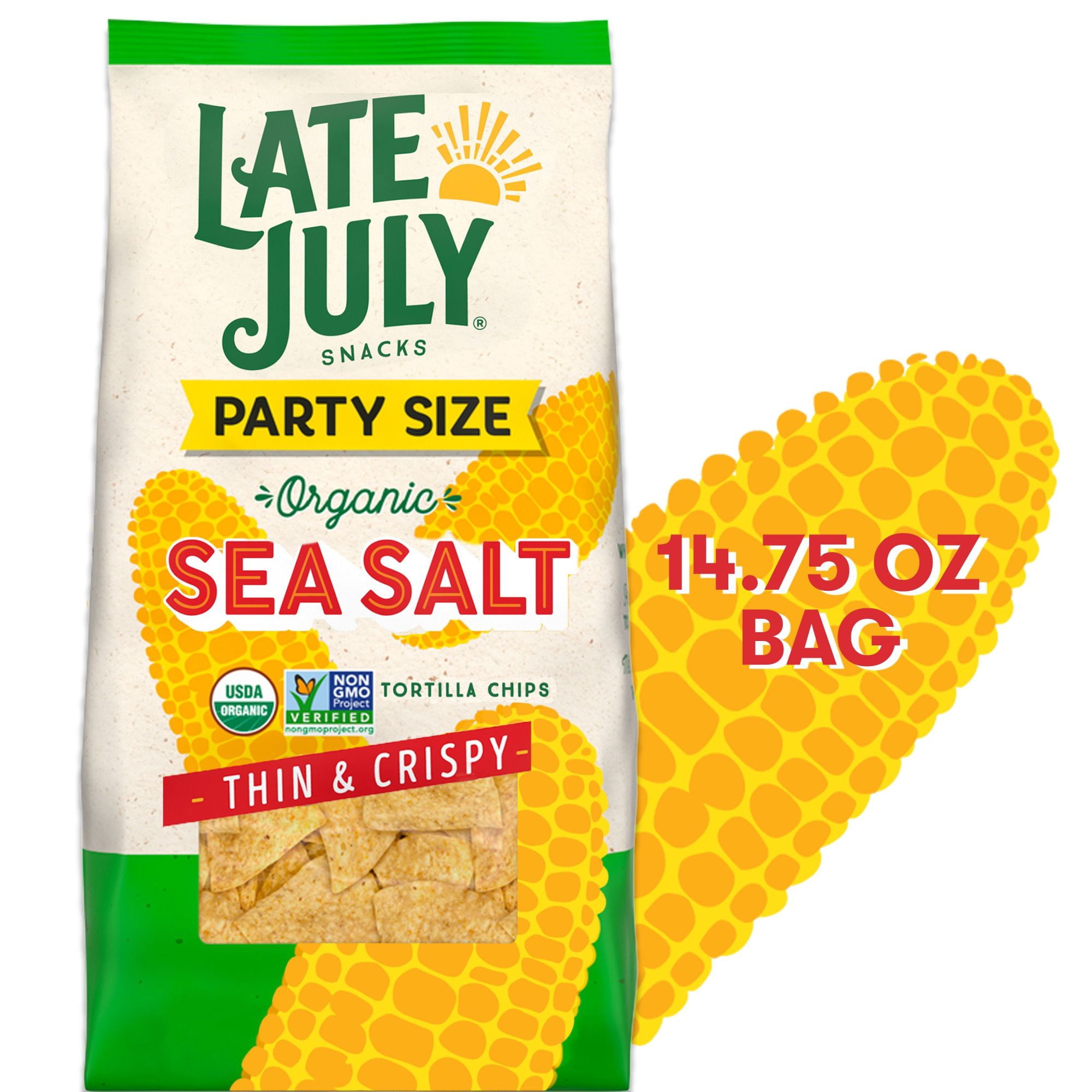 Late July Snacks, Thin and Crispy Organic Tortilla Chips, Sea Salt, 14. ...