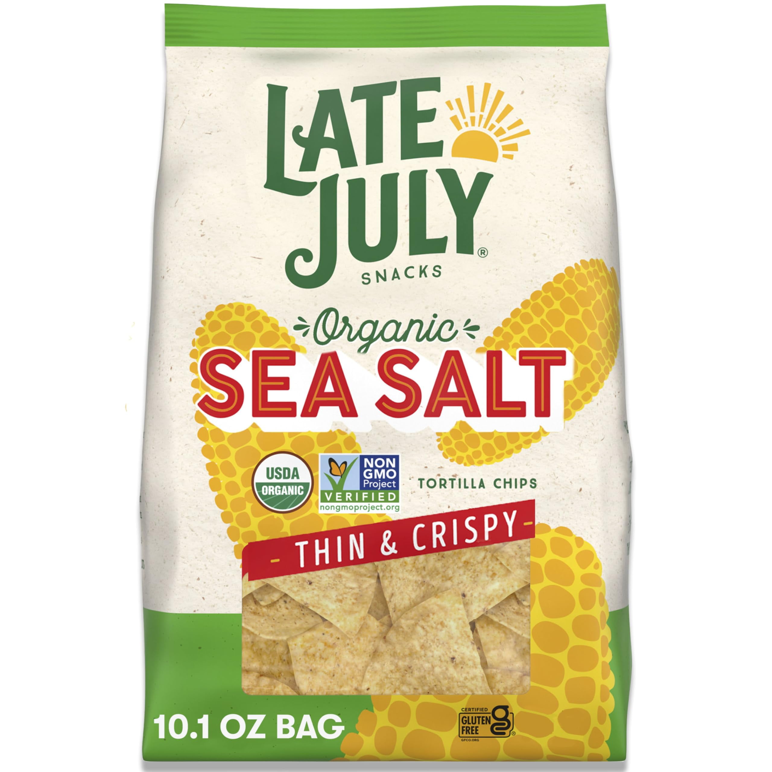 Late July Snacks Thin and Crispy Organic Tortilla Chips with Sea Salt ...