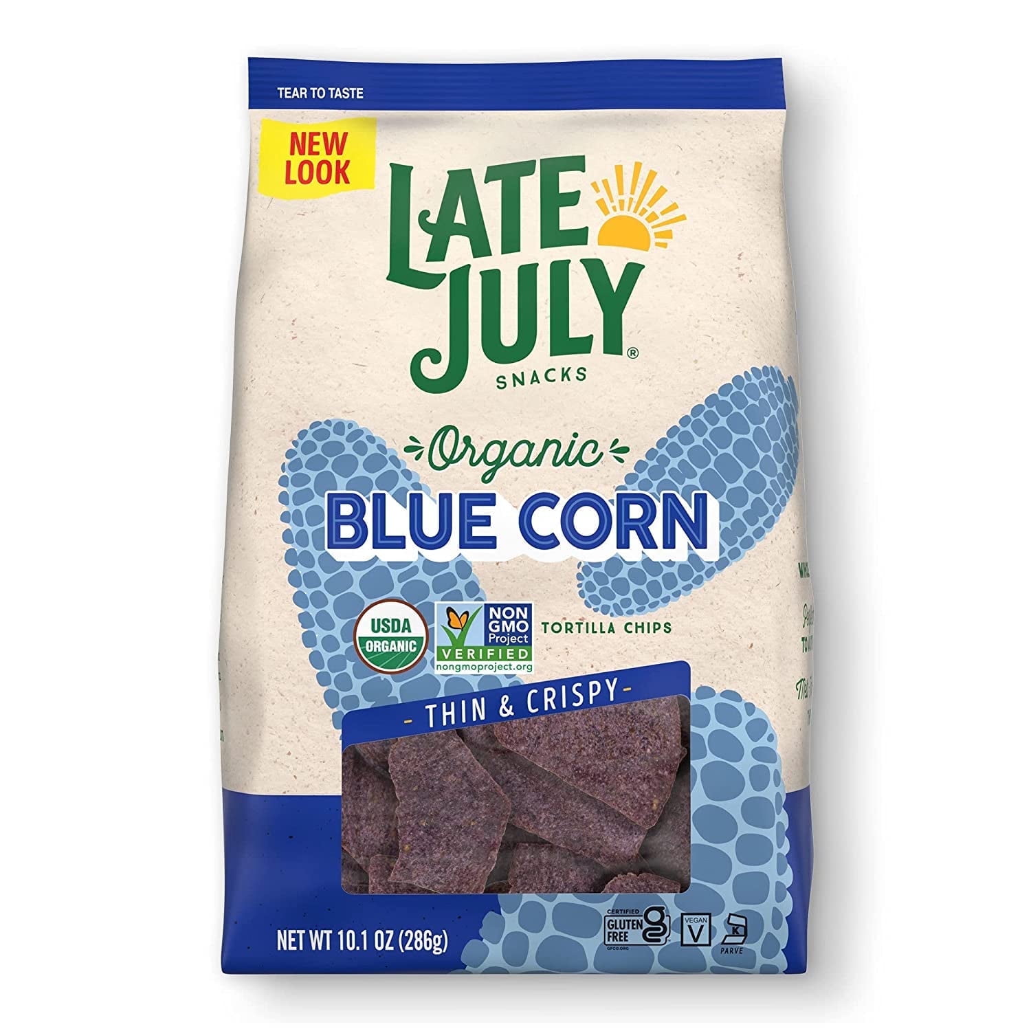 Late July Thin & Crispy Organic Blue Corn Tortilla Chips 10.1 oz Pack ...