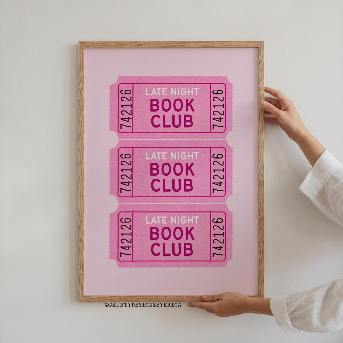 Late Night Book Club Poster, Book Club Ticket Poster, Aesthetic Book ...