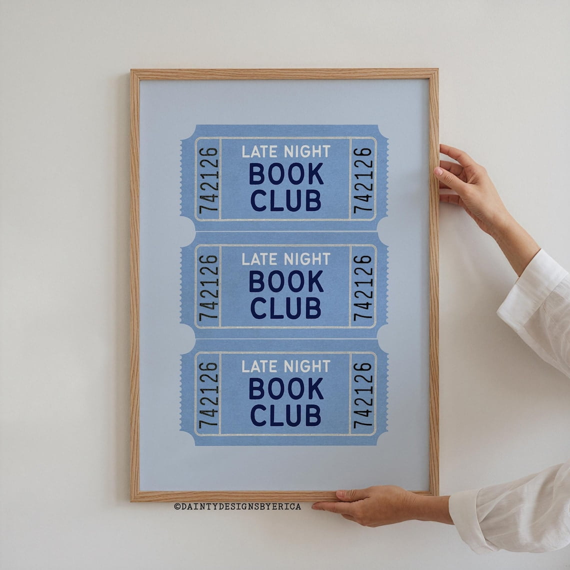 Late Night Book Club Poster, Book Club Ticket Poster, Aesthetic Book ...