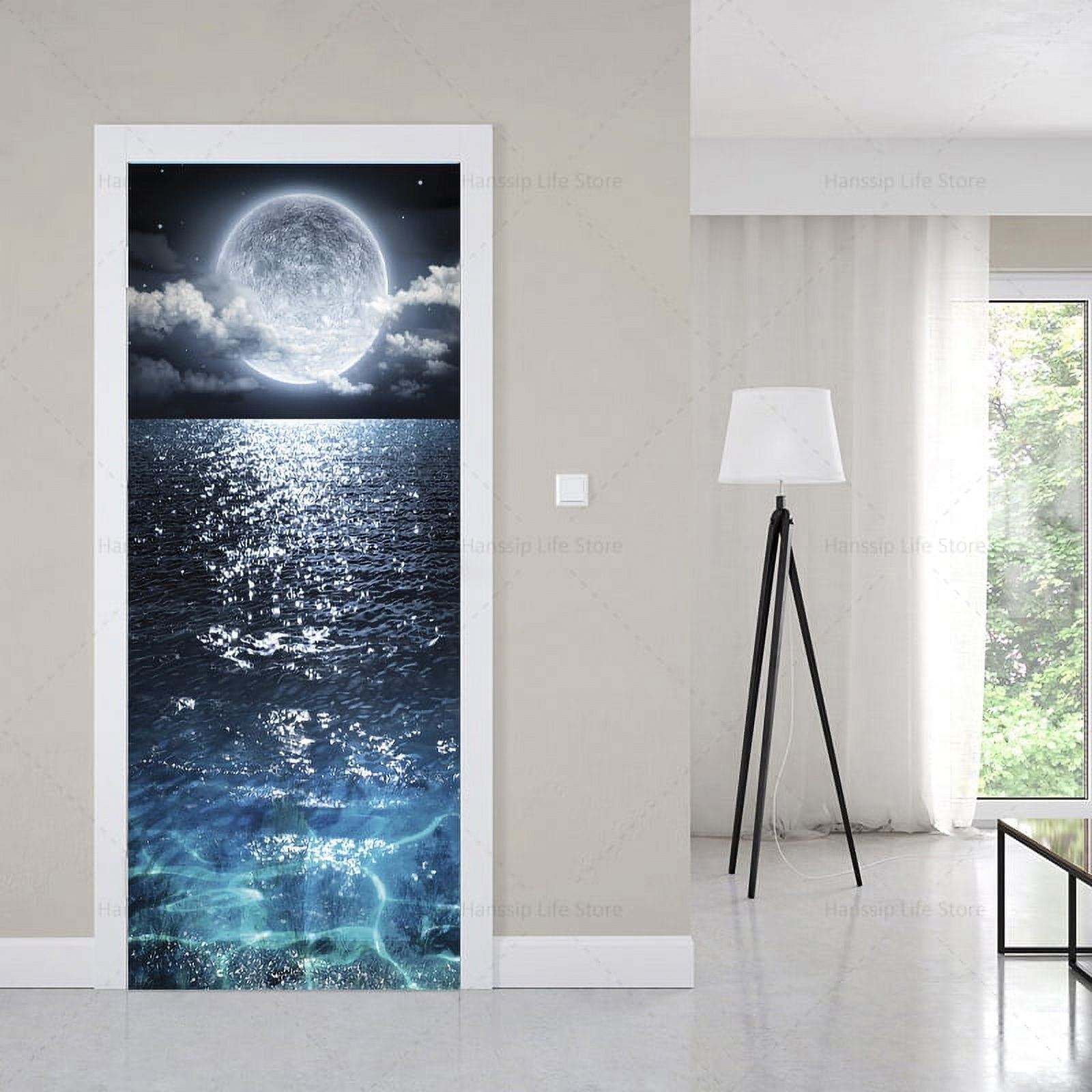 Late Night Starry Sky Door Sticker Removable Vinyl Stars View Home ...