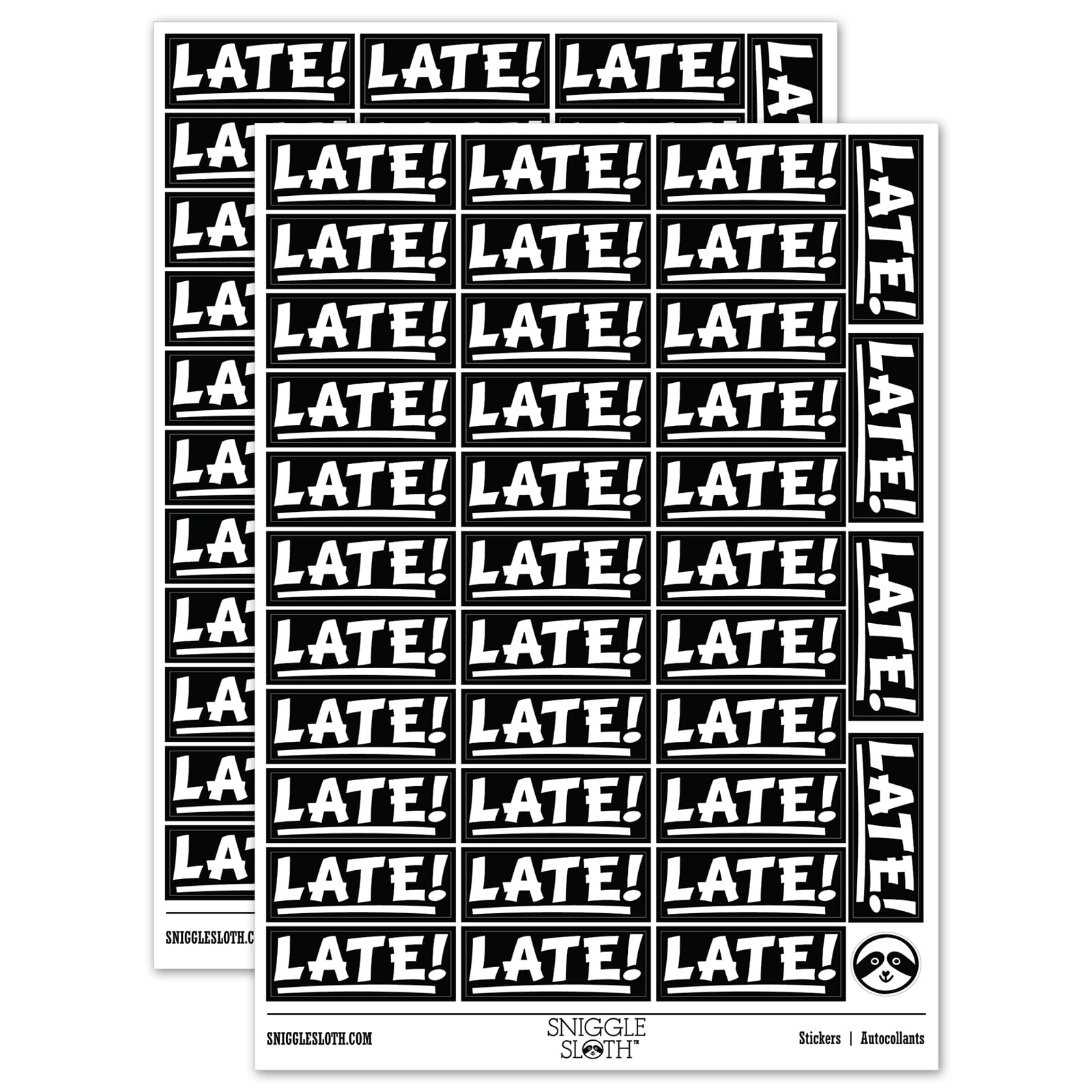 Late School Teacher Sticker Set - Black - Gloss Finish - 1.5" Small ...