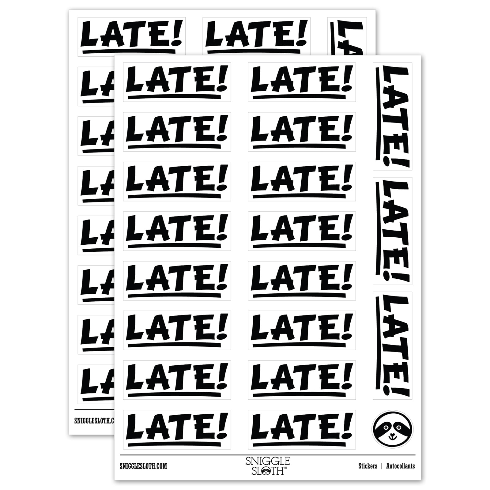 Late School Teacher Sticker Set - White - Matte Finish - 2.00" Large ...