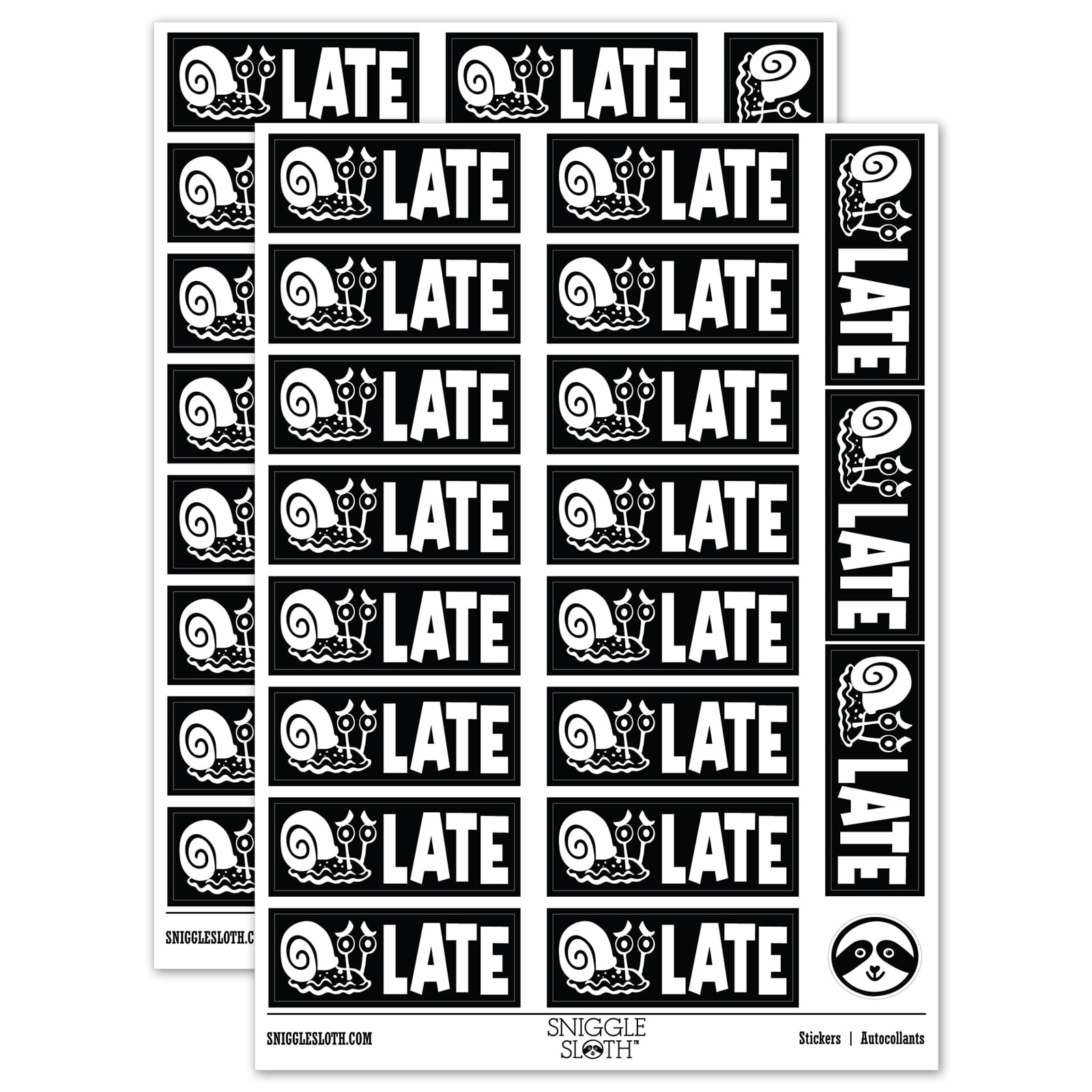 Late Snail Teacher Student School Sticker Set - Black - Matte Finish ...