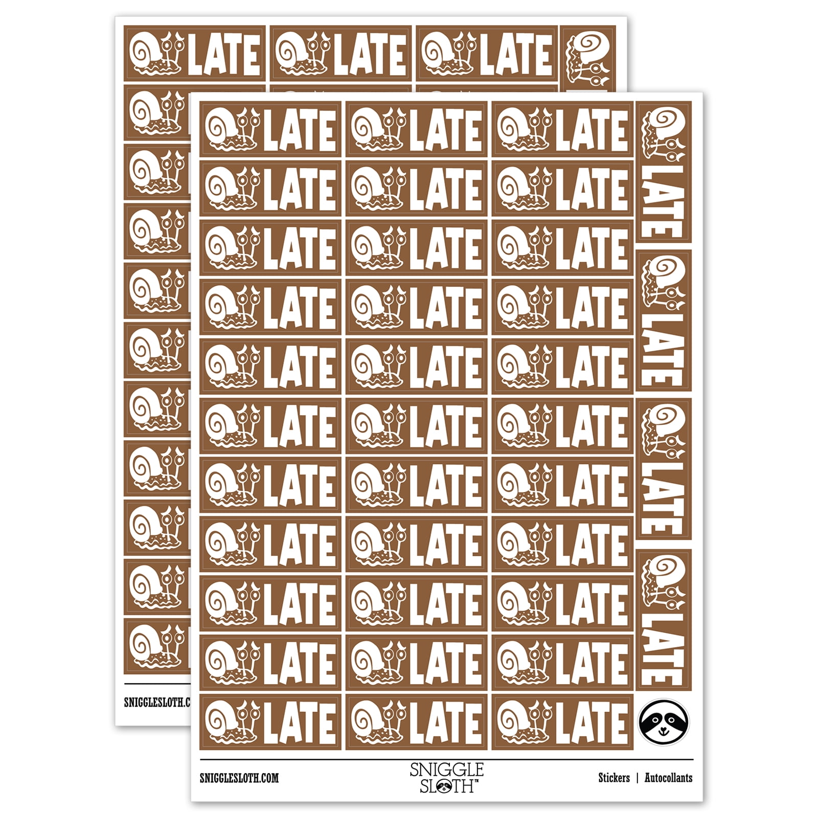 Late Snail Teacher Student School Sticker Set - Brown - Matte Finish ...