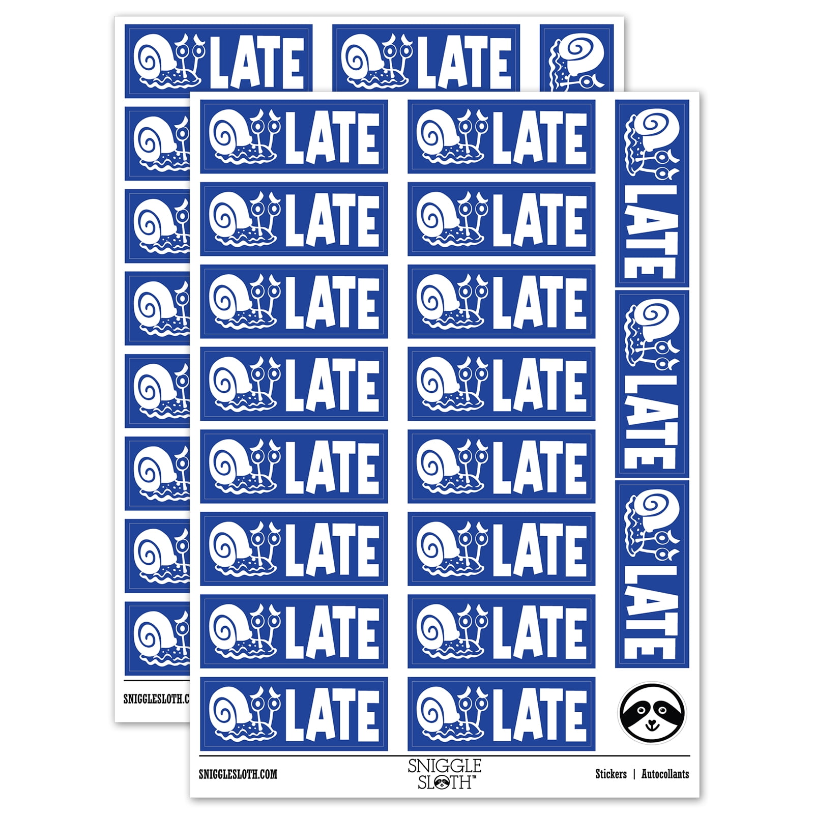 Late Snail Teacher Student School Sticker Set - Dark Blue - Matte ...