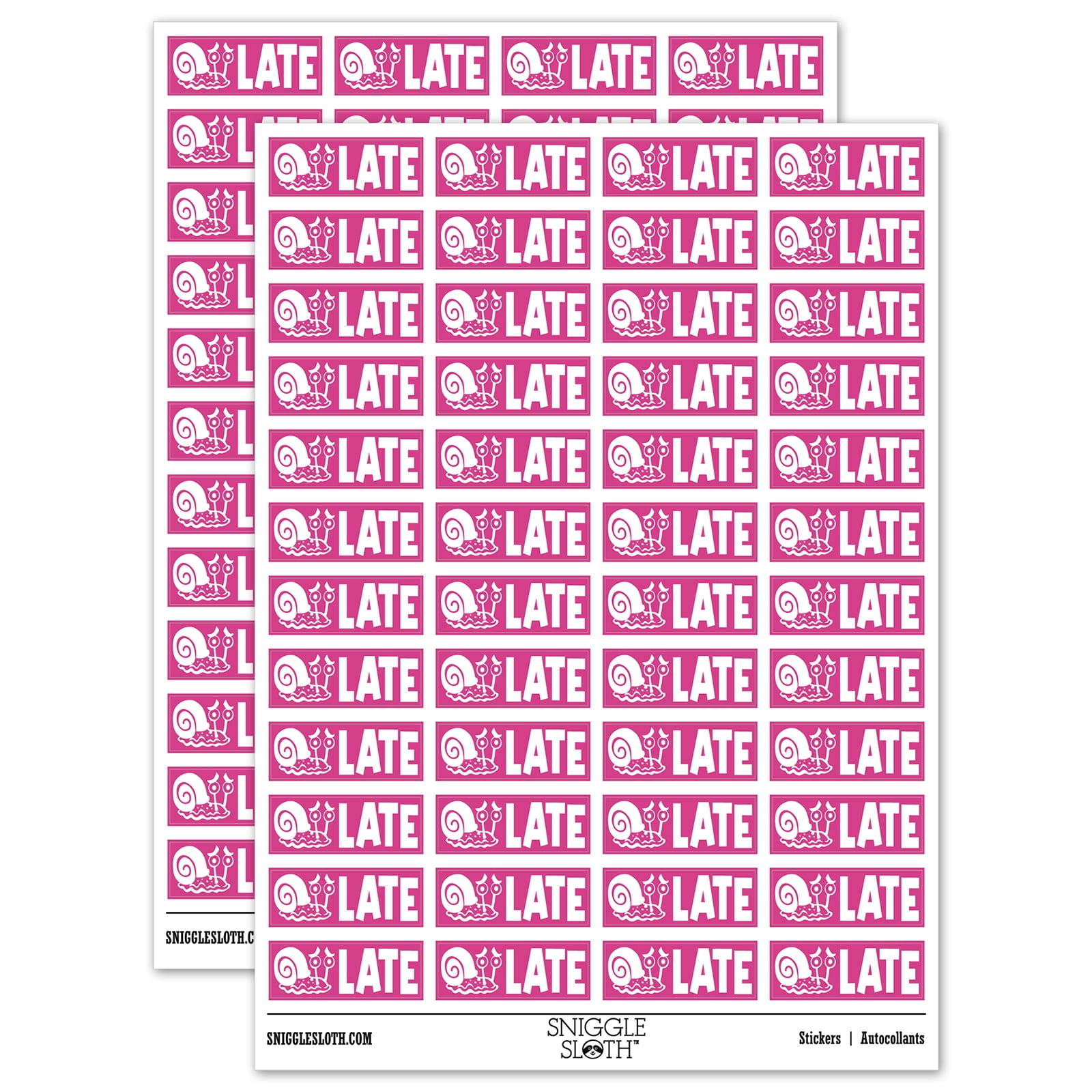 Late Snail Teacher Student School Sticker Set - Hot Pink - Matte Finish ...