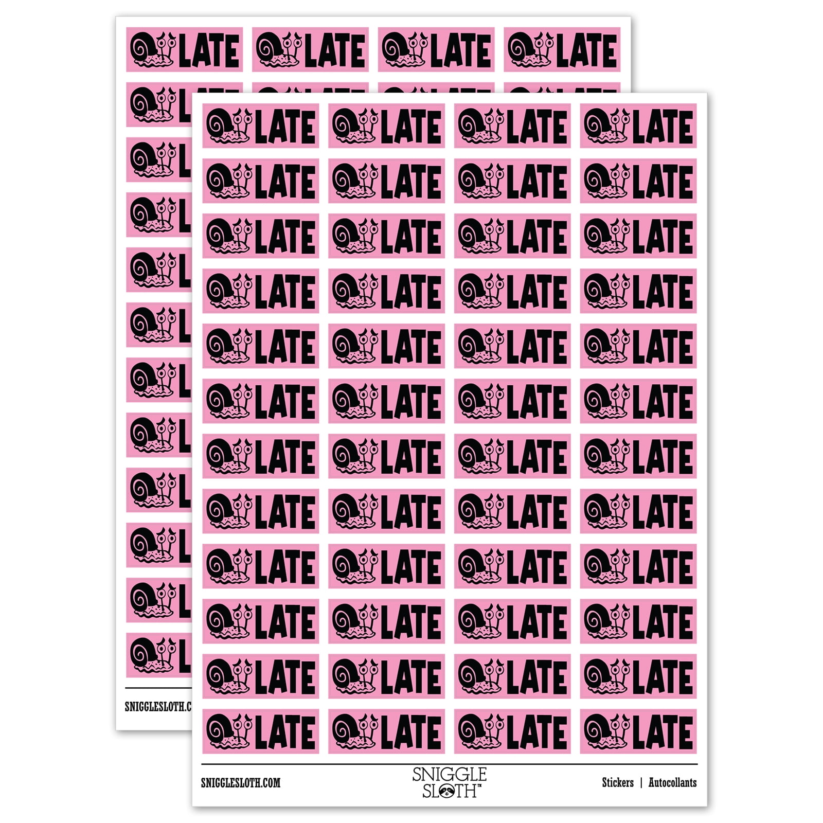 Late Snail Teacher Student School Sticker Set - Light Pink - Matte ...