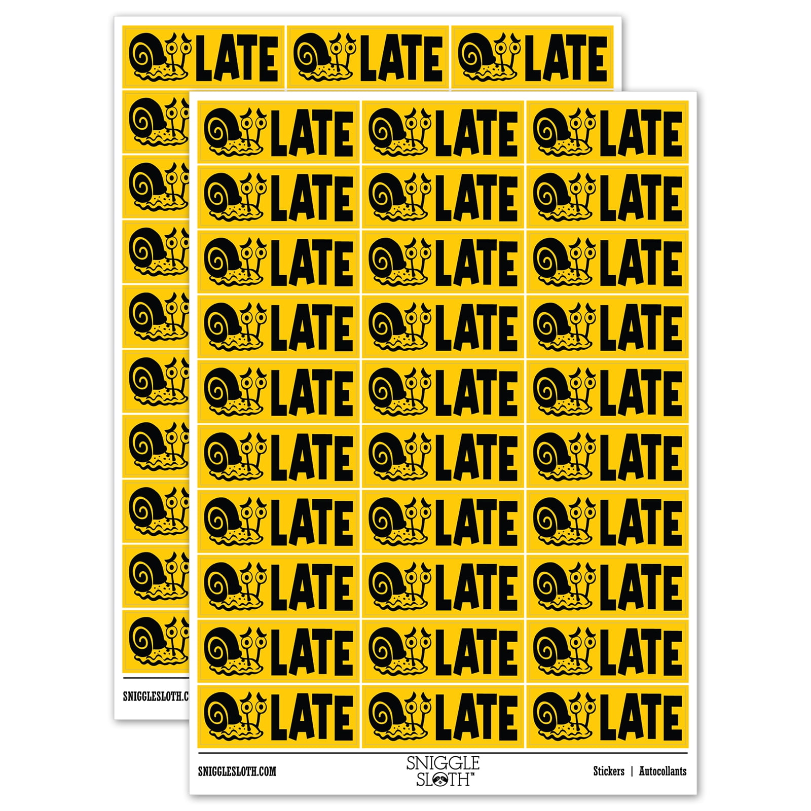 Late Snail Teacher Student School Sticker Set - Yellow - Matte Finish ...