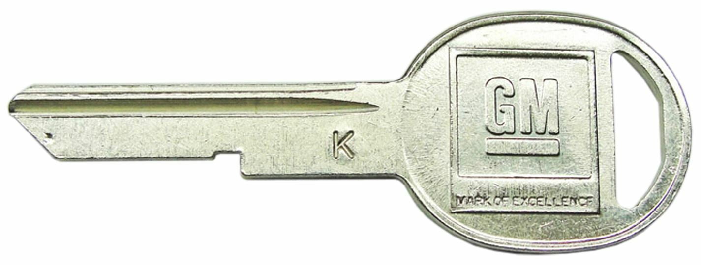Late Style "K" Oval Door/Trunk Key Blank 1969-1981 Buick Chevy Olds and ...