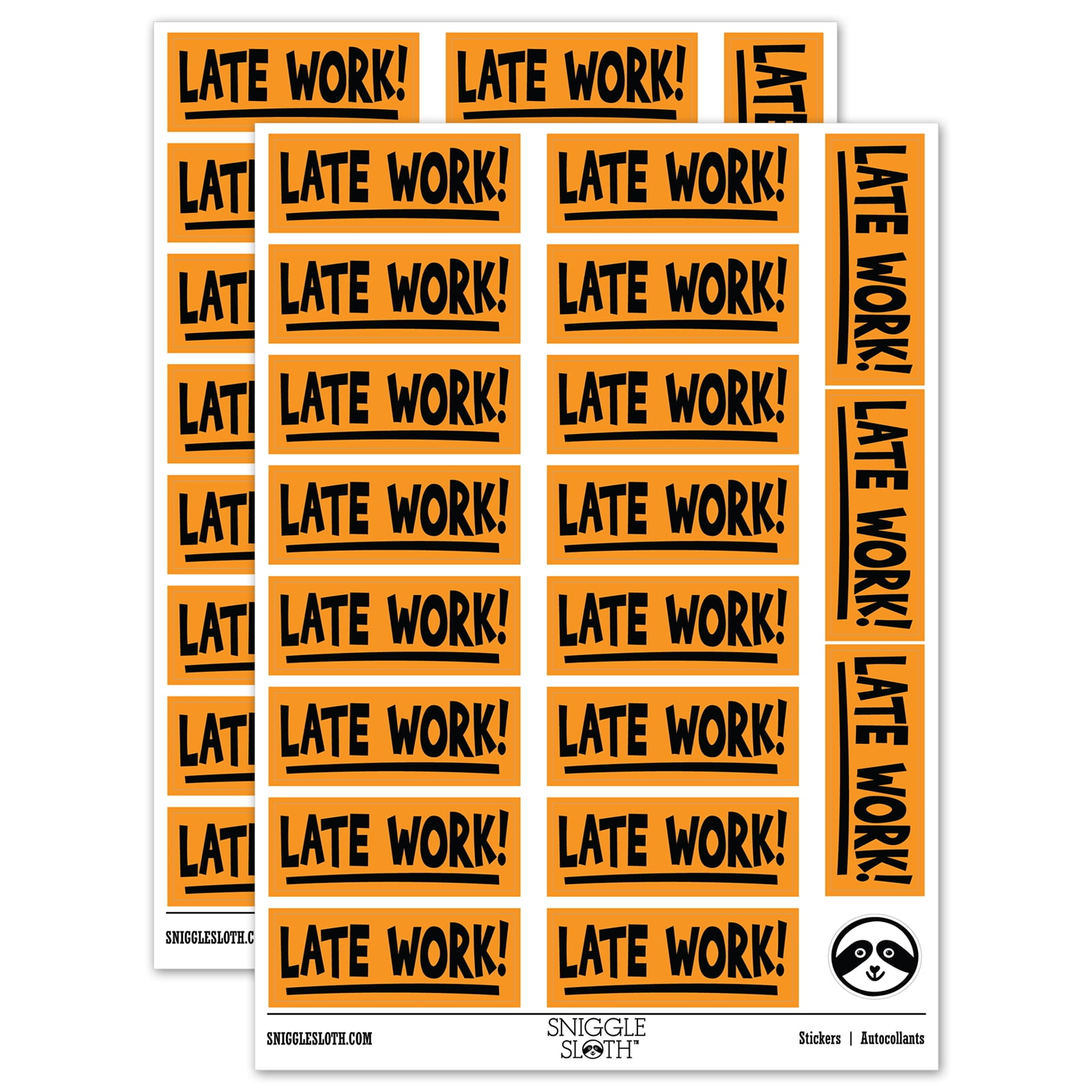 Late Work School Teacher Sticker Set - Orange - Matte Finish - 2.00 ...