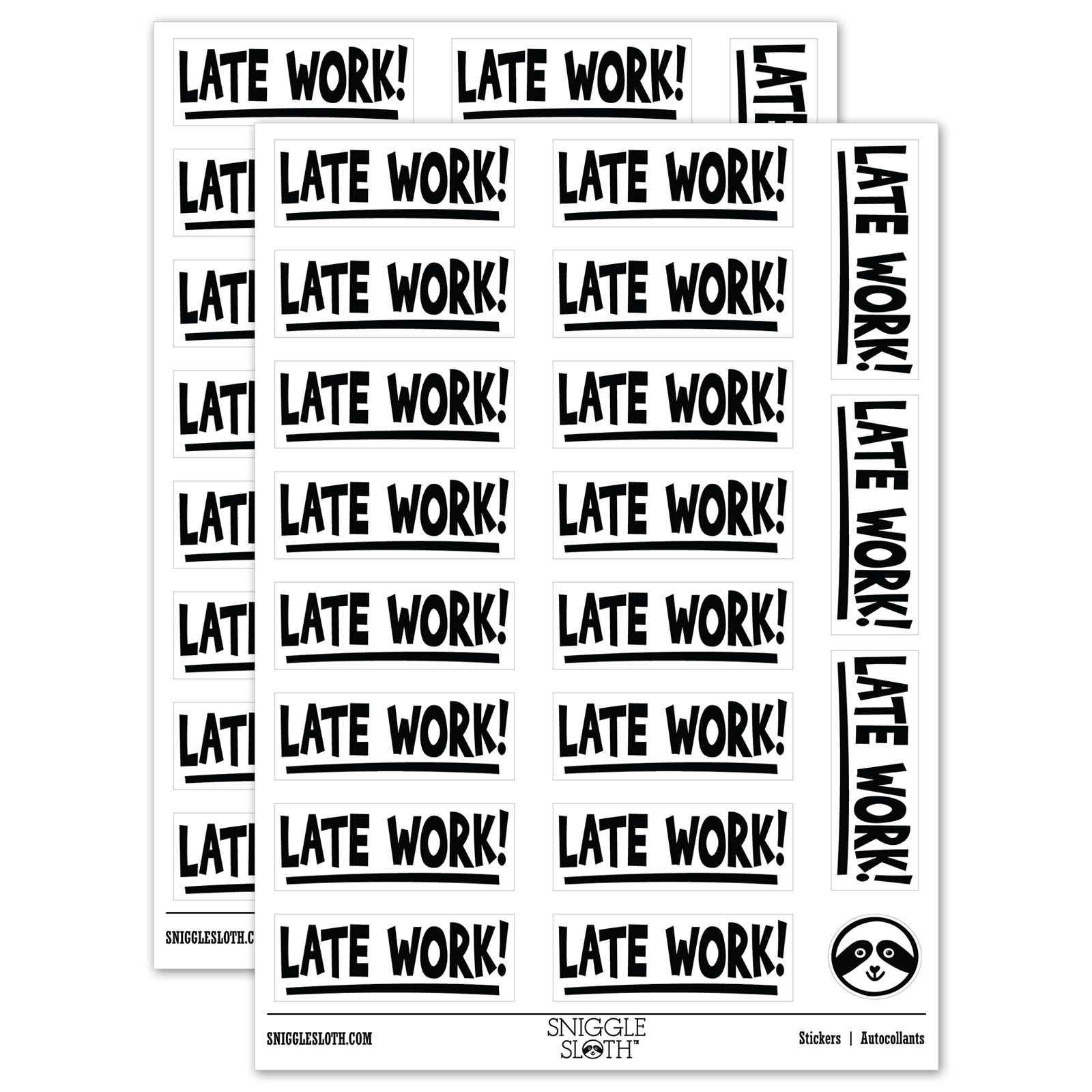 Late Work School Teacher Sticker Set - White - Gloss Finish - 2.00 ...