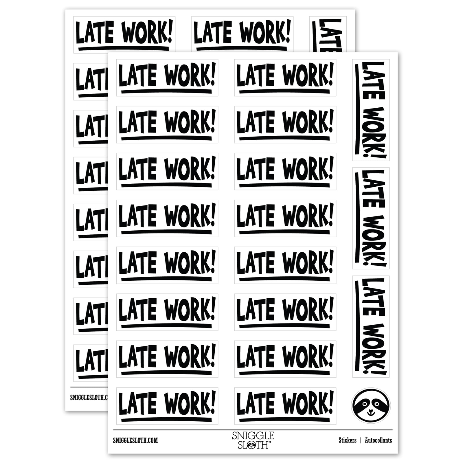 Late Work School Teacher Sticker Set - White - Matte Finish - 2.00 ...