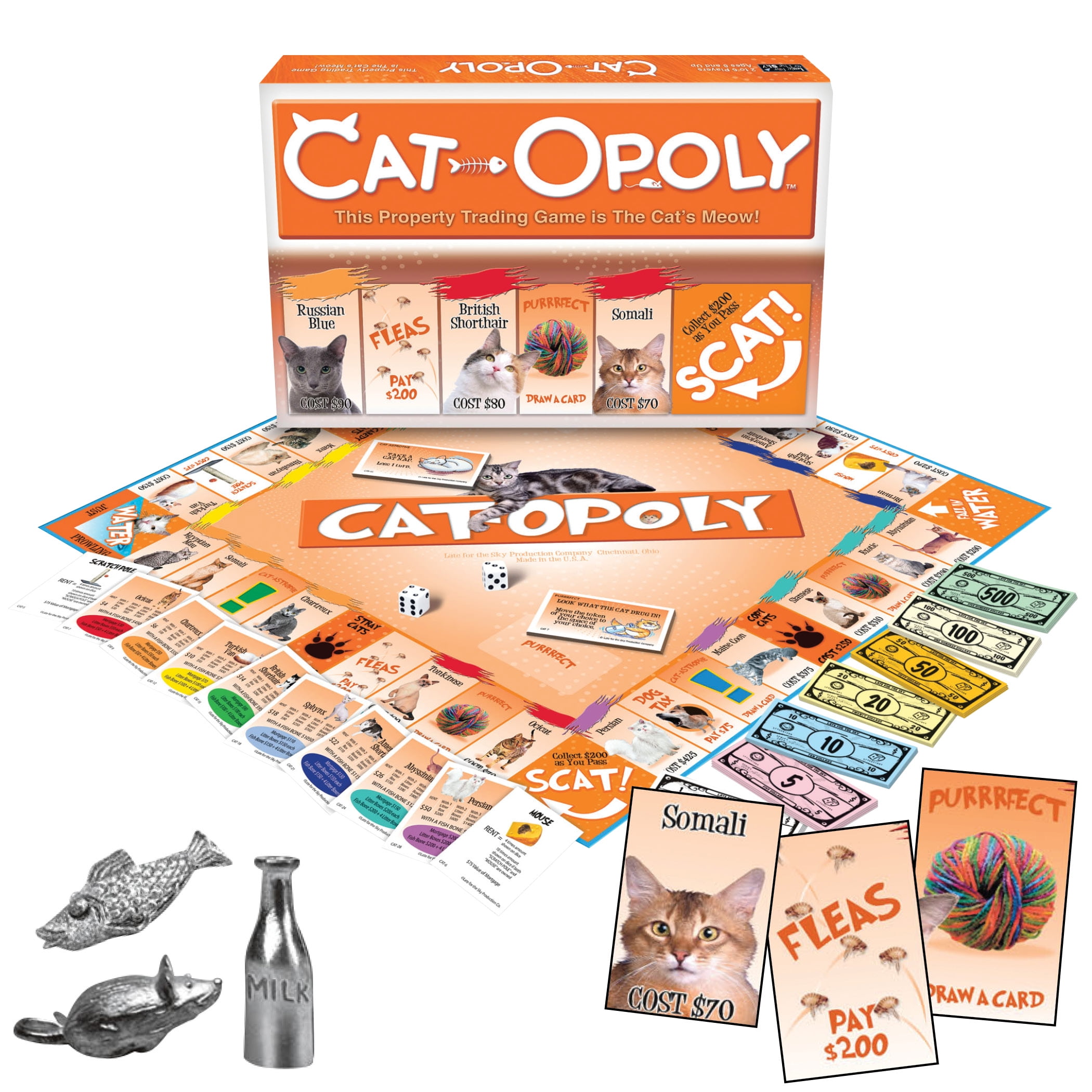 Late for the Sky Cat-Opoly Board Game for Adults and Children, Fun ...