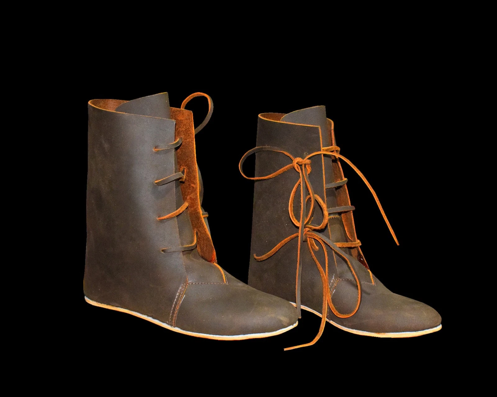 Late medieval boots Leather Medieval Larp Shoes SCA LARP Brown ...