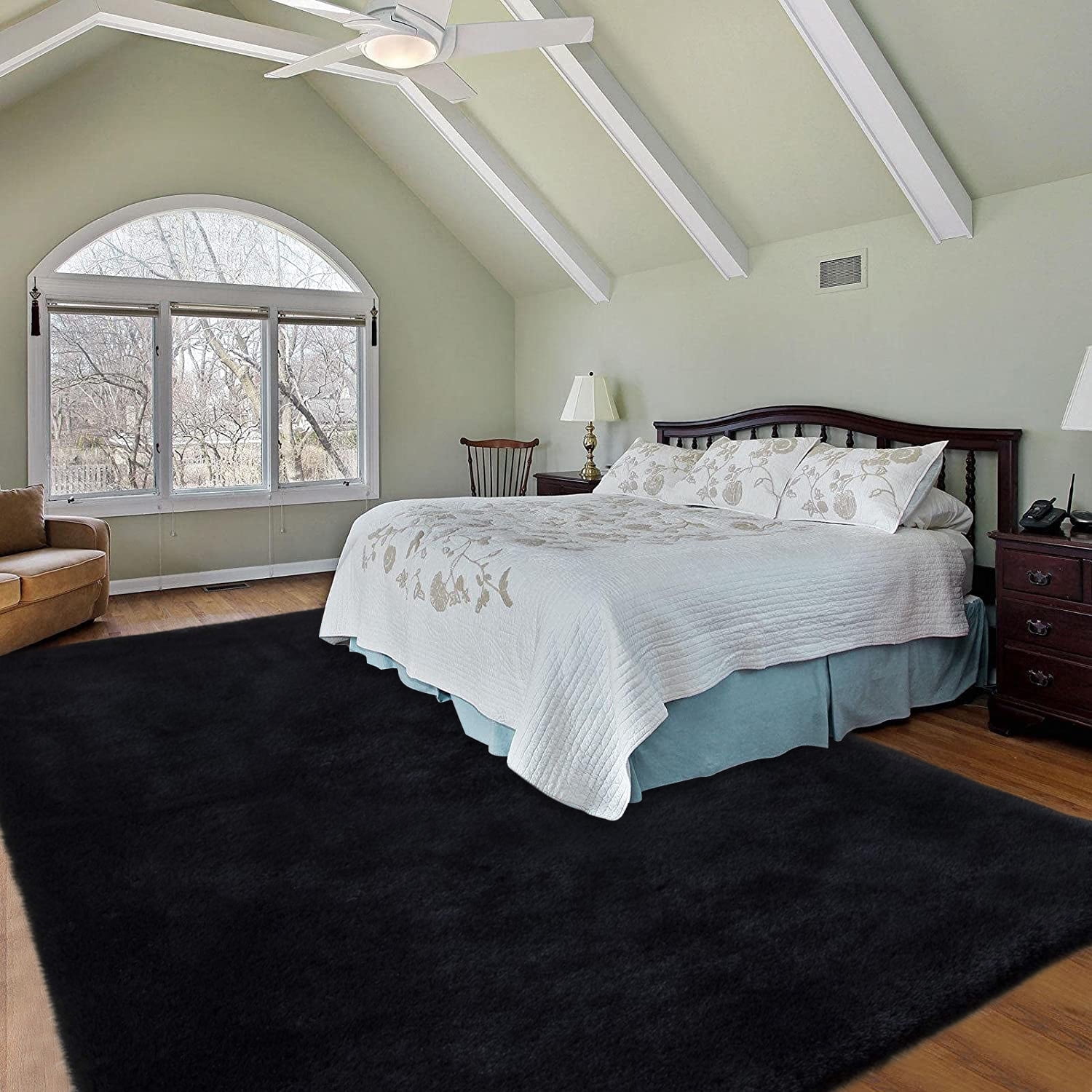 Latepis Faux Rabbit Fur Rug, 5x8, Fluffy, Washable, for Living Room ...