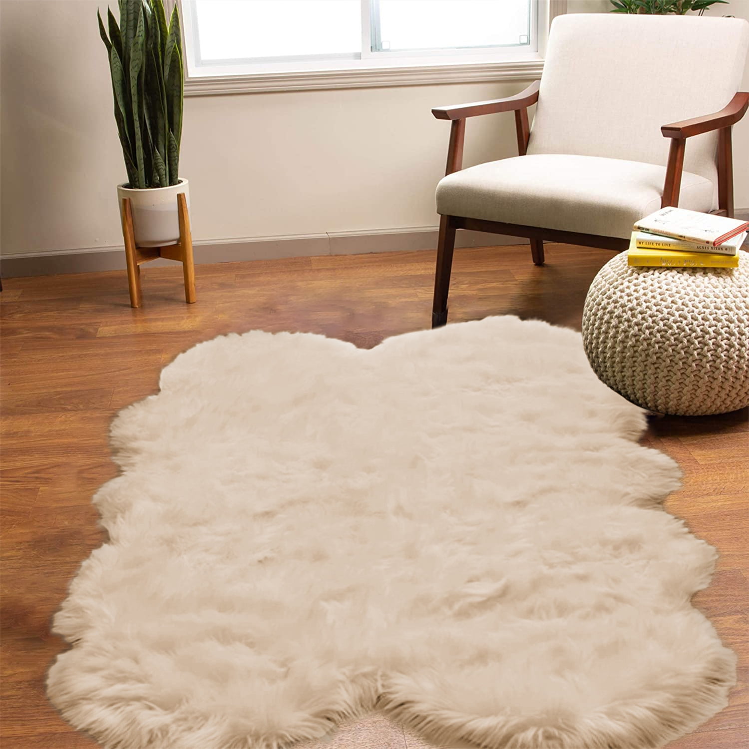 Latepis Beige Washable Rugs 4x6 Rug for Living Room Fluffy Carpet Rug ...