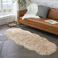 Latepis Soft Faux Fur Beige Runner Rug 2x6 - Long Lasting, Washable ...