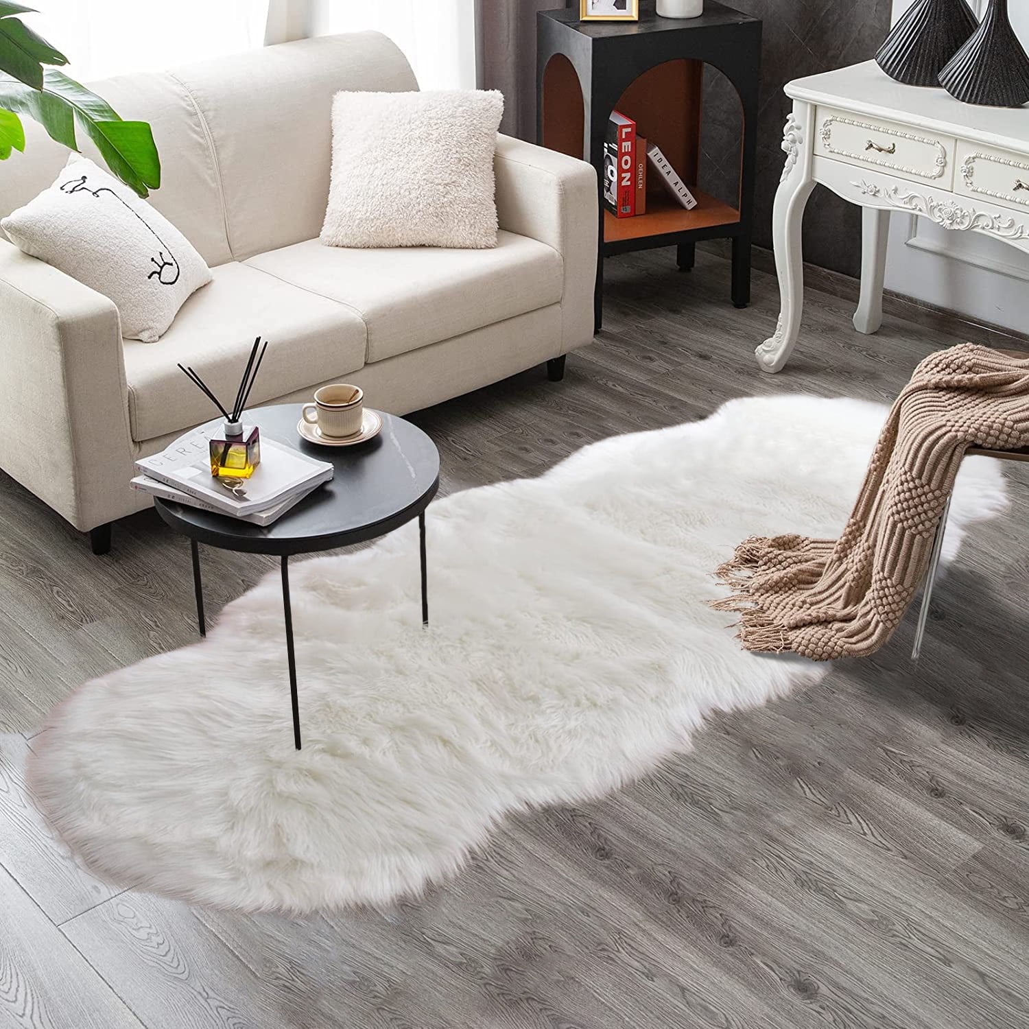 Free Shipping! Latepis Soft Faux Sheepskin Fur Rug 2x6 Rug Runner White ...