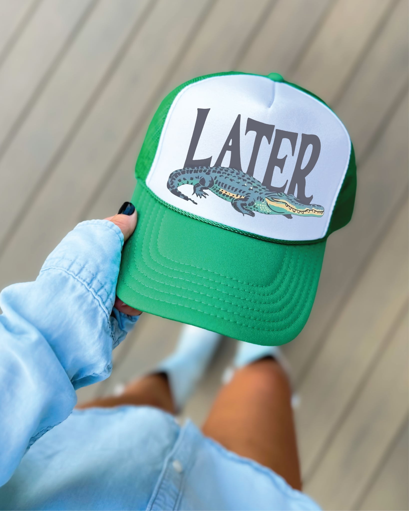 Later Gator Green & White Unisex Foam Trucker Hat - Walmart.com