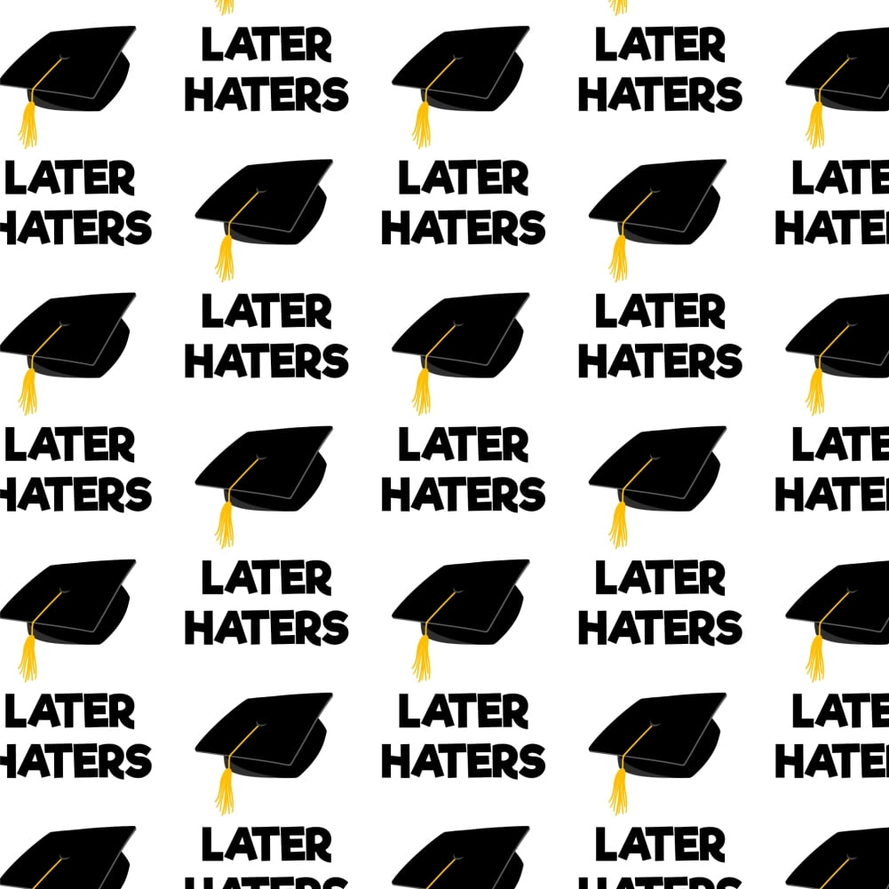 Graphics and More Later Haters Graduation Cap Gift Wrap, 30" x 72 ...