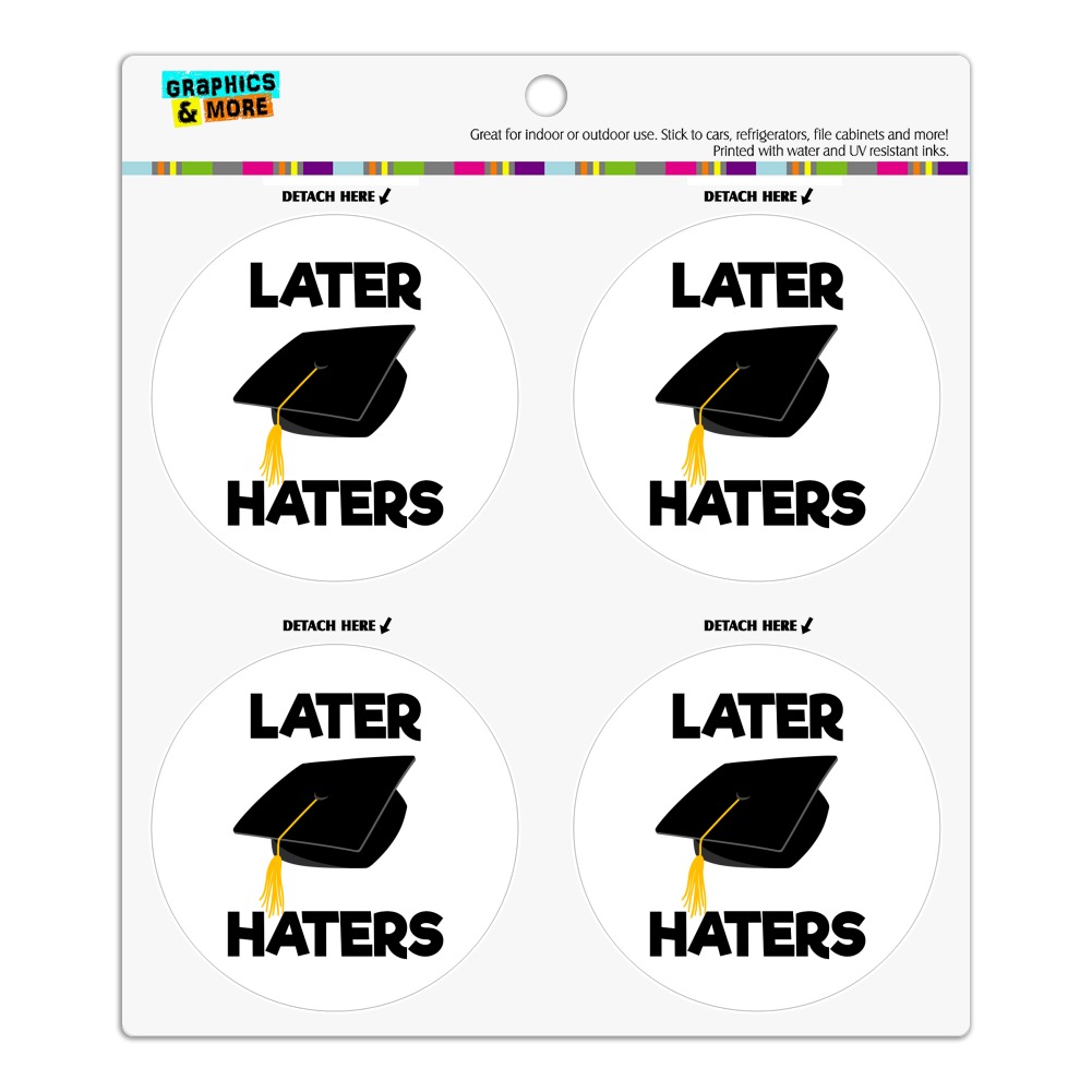 Later Haters Graduation Cap Refrigerator Fridge Locker Vinyl Circle ...