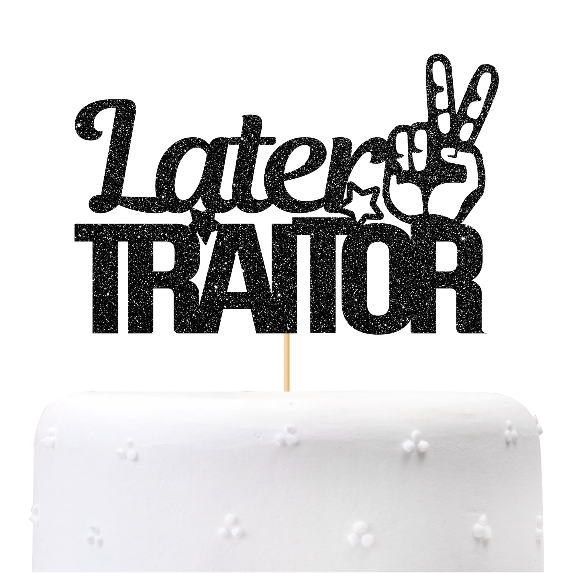 Party Decorations Black Glitter Retirement Farewell Relocating Cake ...