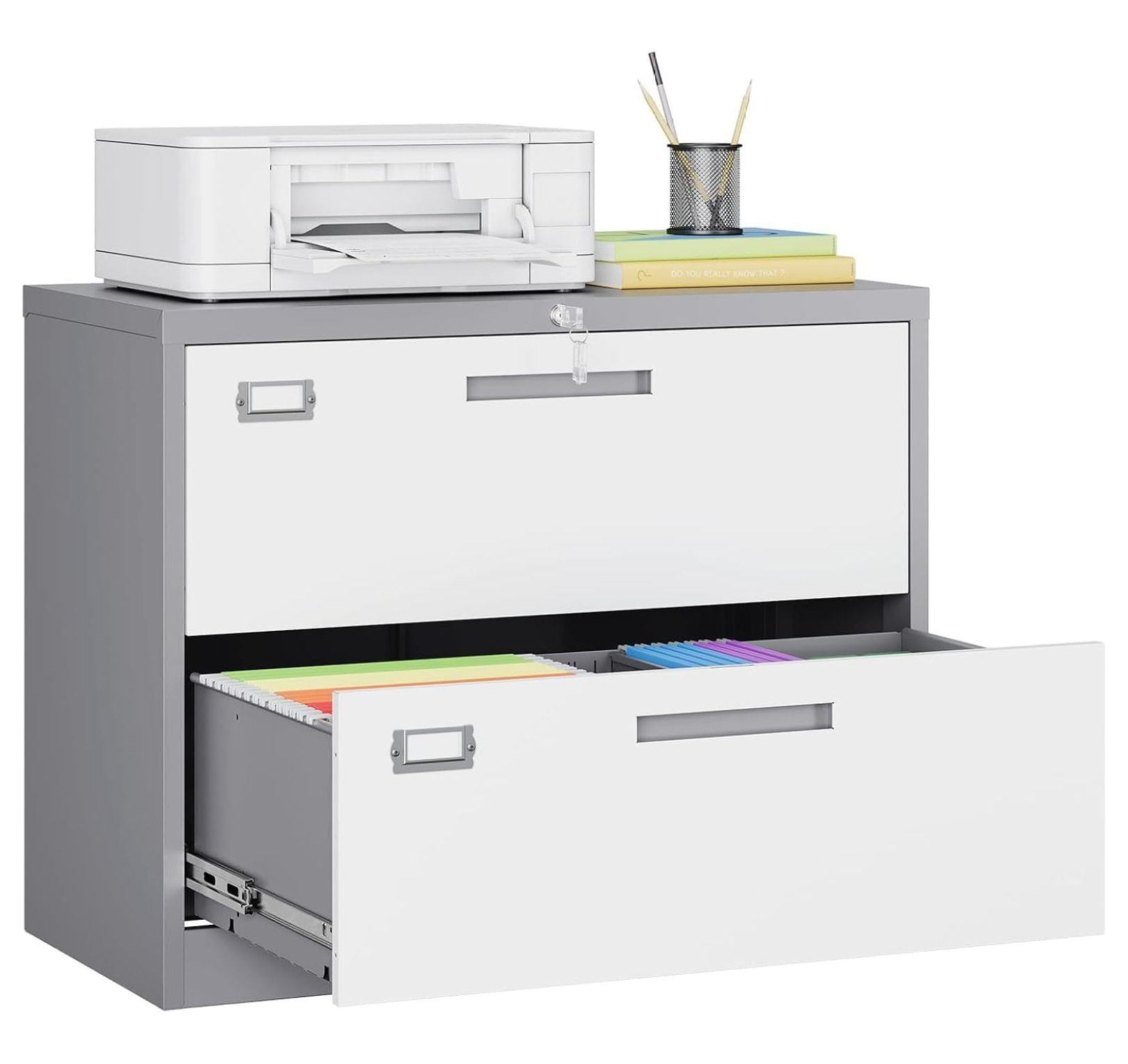 Lateral 2 Drawer File Cabinet Home Office,Locking Metal Filing Cabinet ...