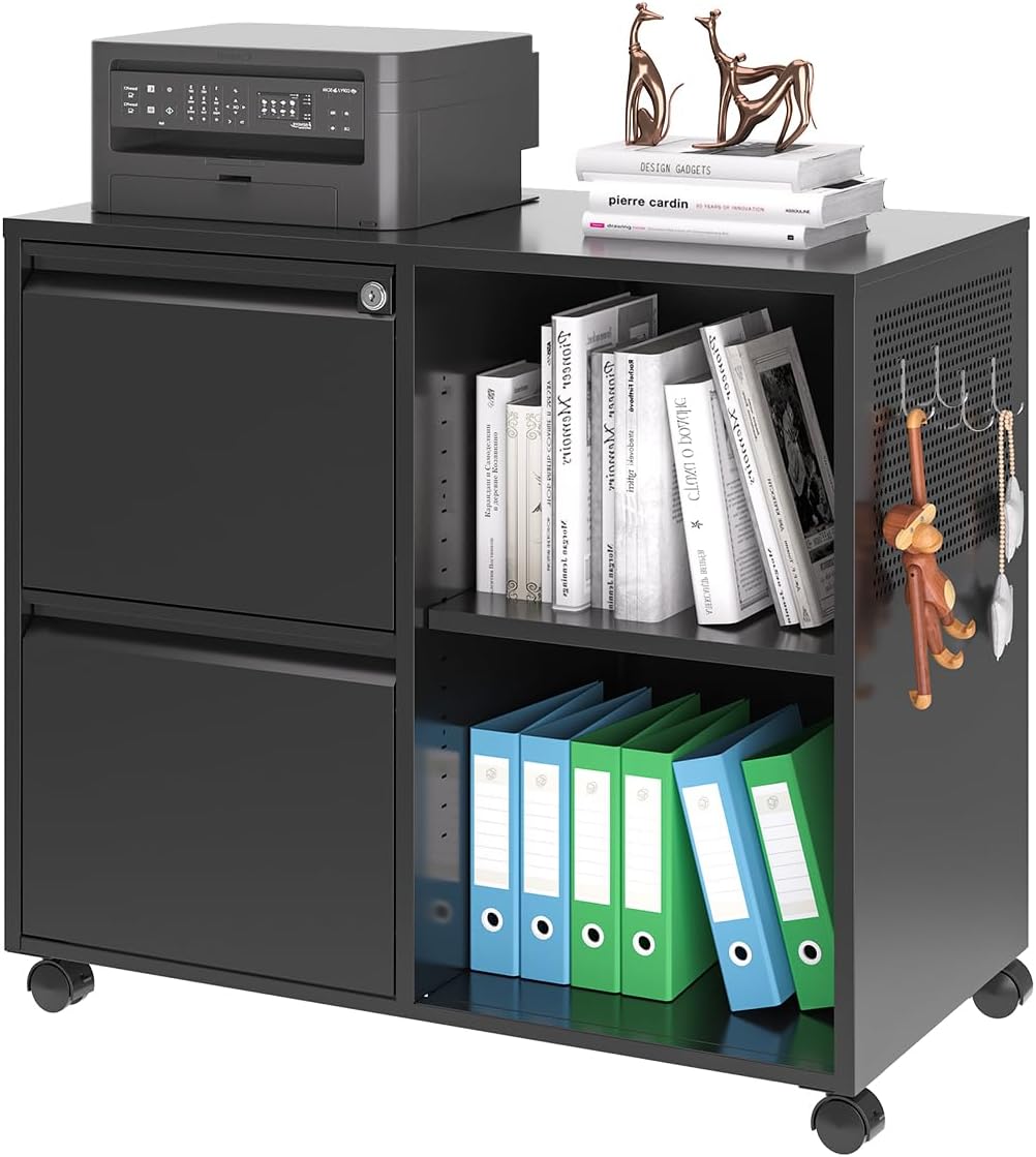 Lateral File Cabinet 2 Drawer File Cabinet with Lock Printer Cabinet ...