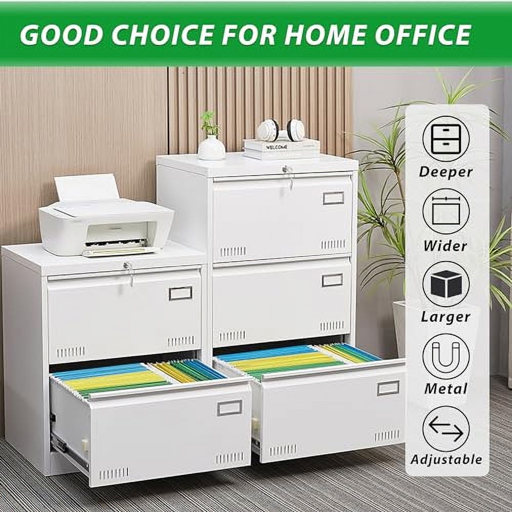Lateral File Cabinet, 2 Drawer Metal Lateral Filing Cabinet Hanging ...
