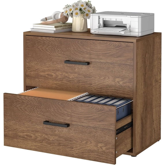 Lateral File Cabinet, 2-Drawer Wood File Storage Cabinet for Letter ...