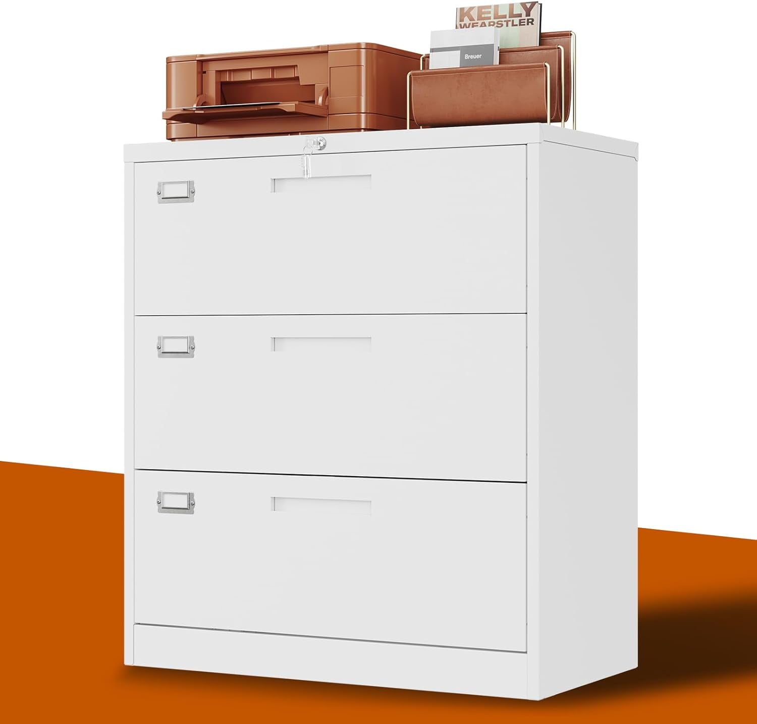 Lateral File Cabinet 3 Drawer,Metal Storage File Cabinet with Lock ...
