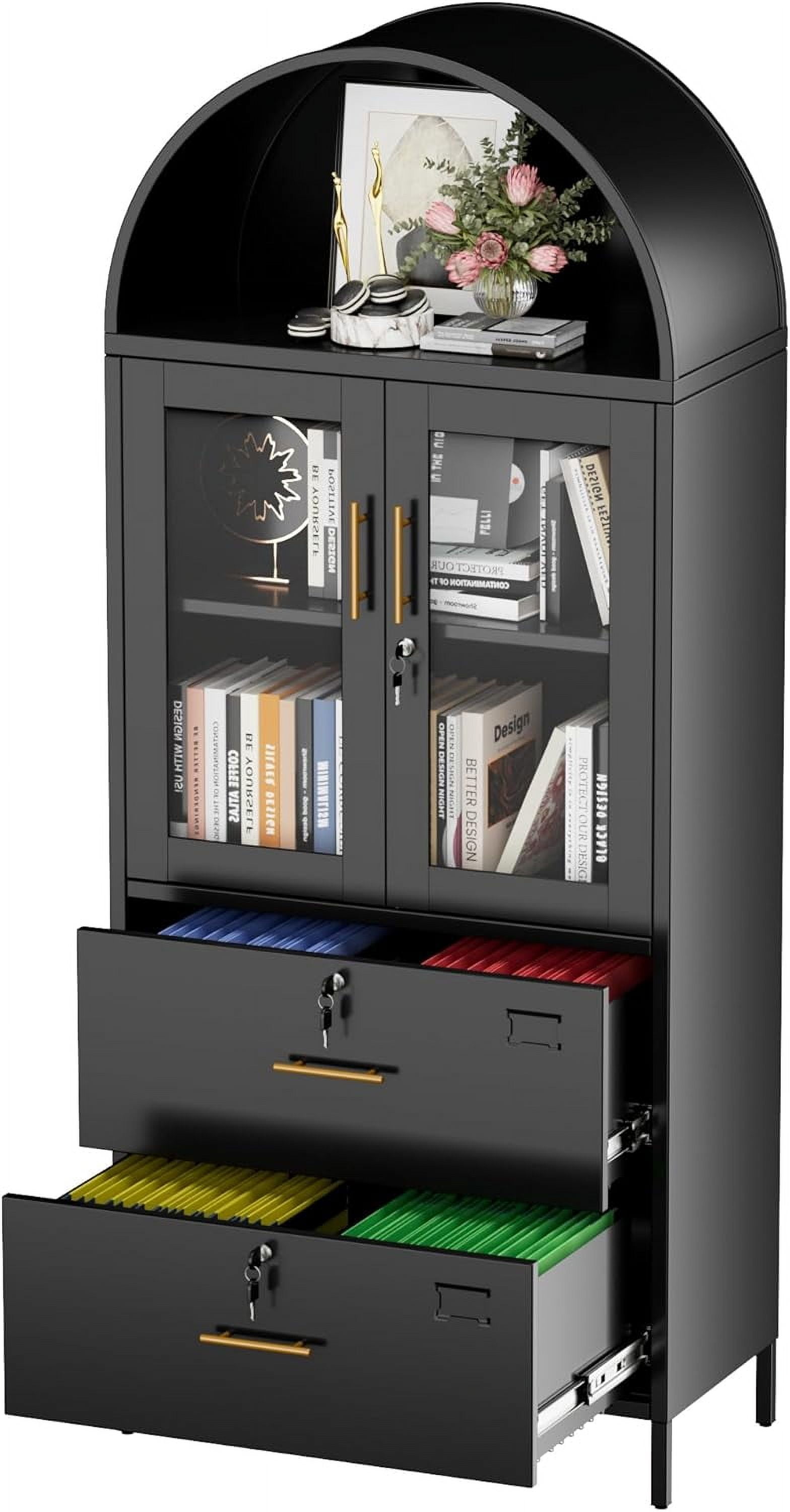 Lateral File Cabinet with Drawers, Locking Drawers and Adjustable ...