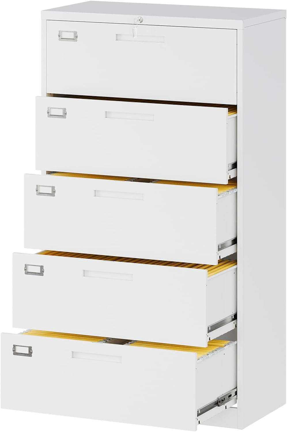 Lateral File Cabinet with Lock 2 Drawer Large Metal Filing Cabinet Home ...