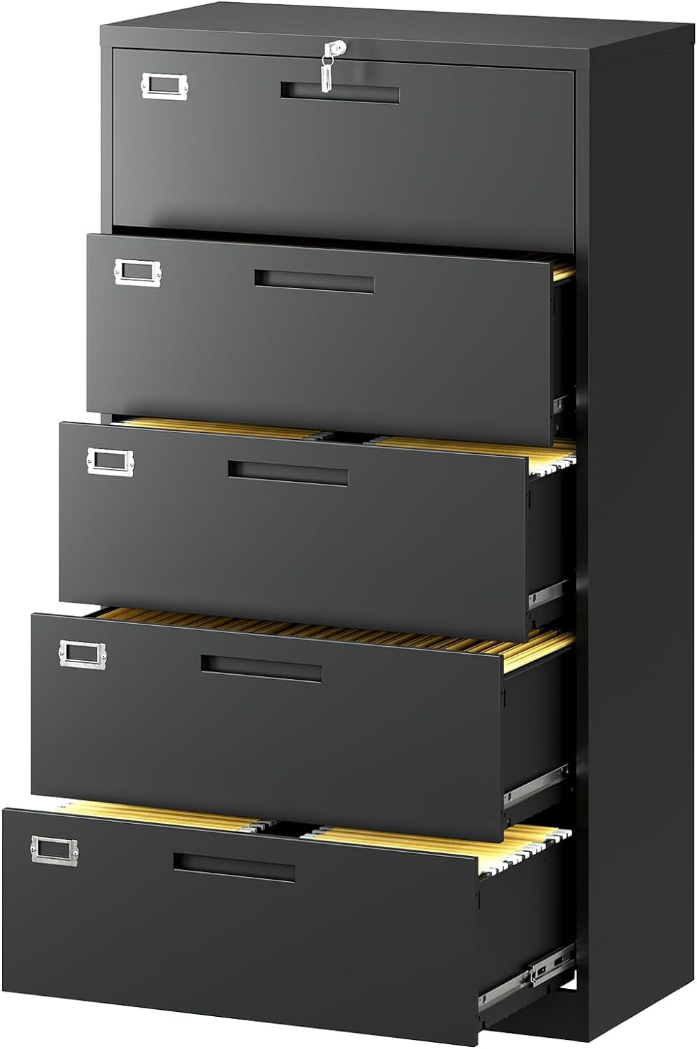 Lateral File Cabinet with Lock 2 Drawer Large Metal Filing Cabinet Home ...