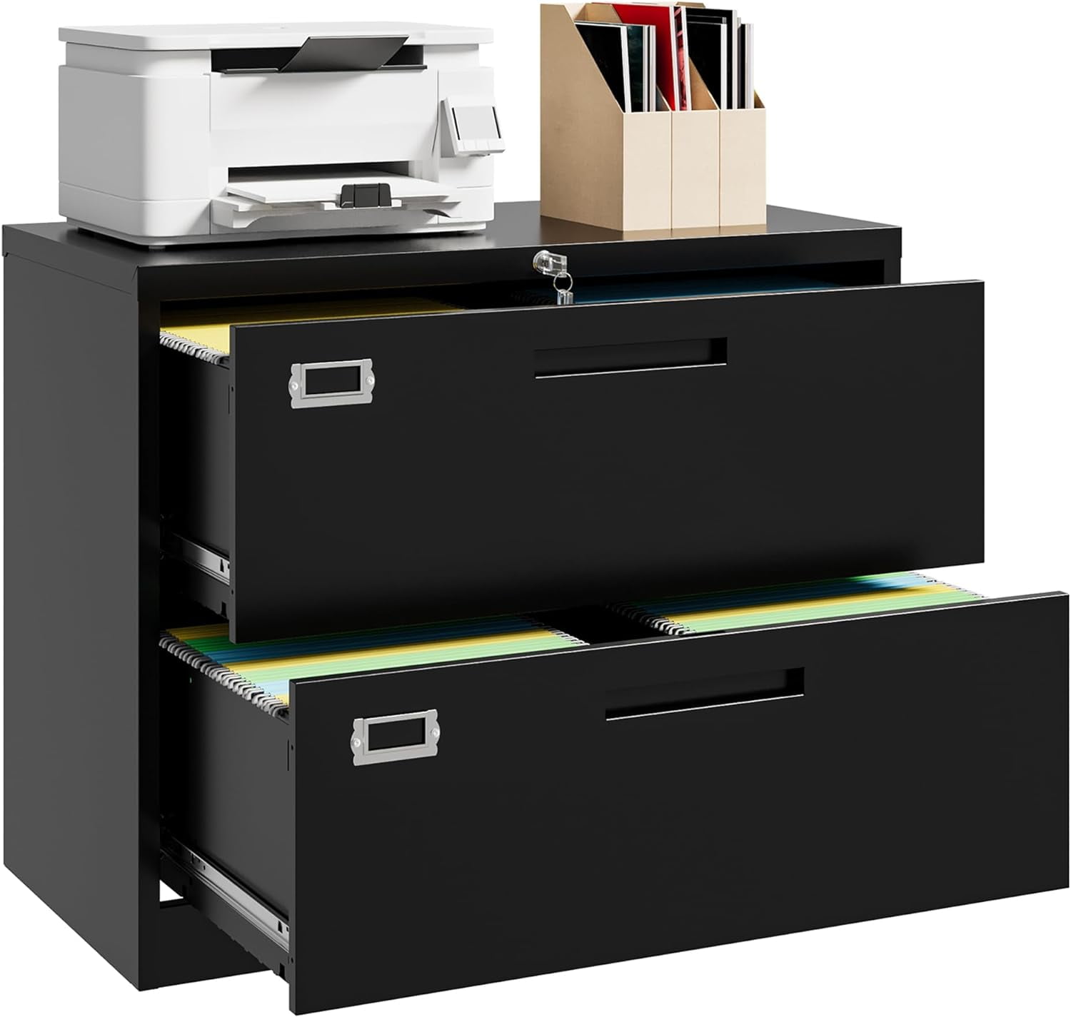 Lateral File Cabinet with Lock 2 Drawer Metal Filing Cabinet, Lateral Filing Cabinet with Lock ...