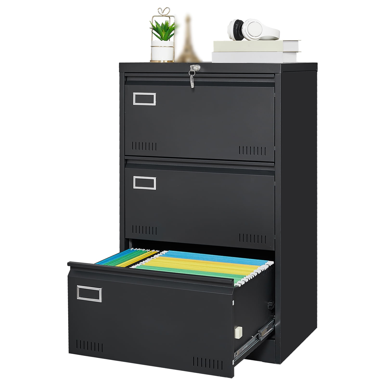 Lateral File Cabinet with Lock, 3 Drawer Lateral File Cabinet for ...