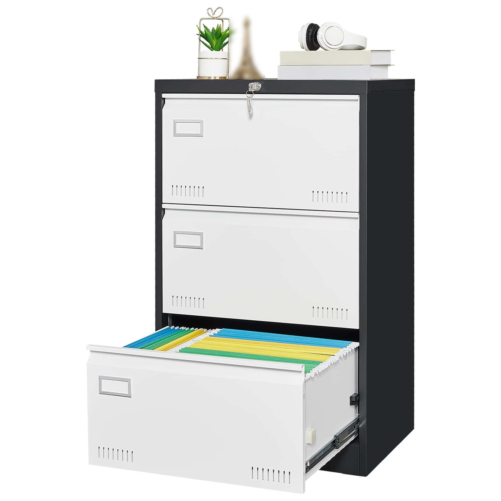 Lateral File Cabinet with Lock, 3 Drawer Lateral File Cabinet for ...