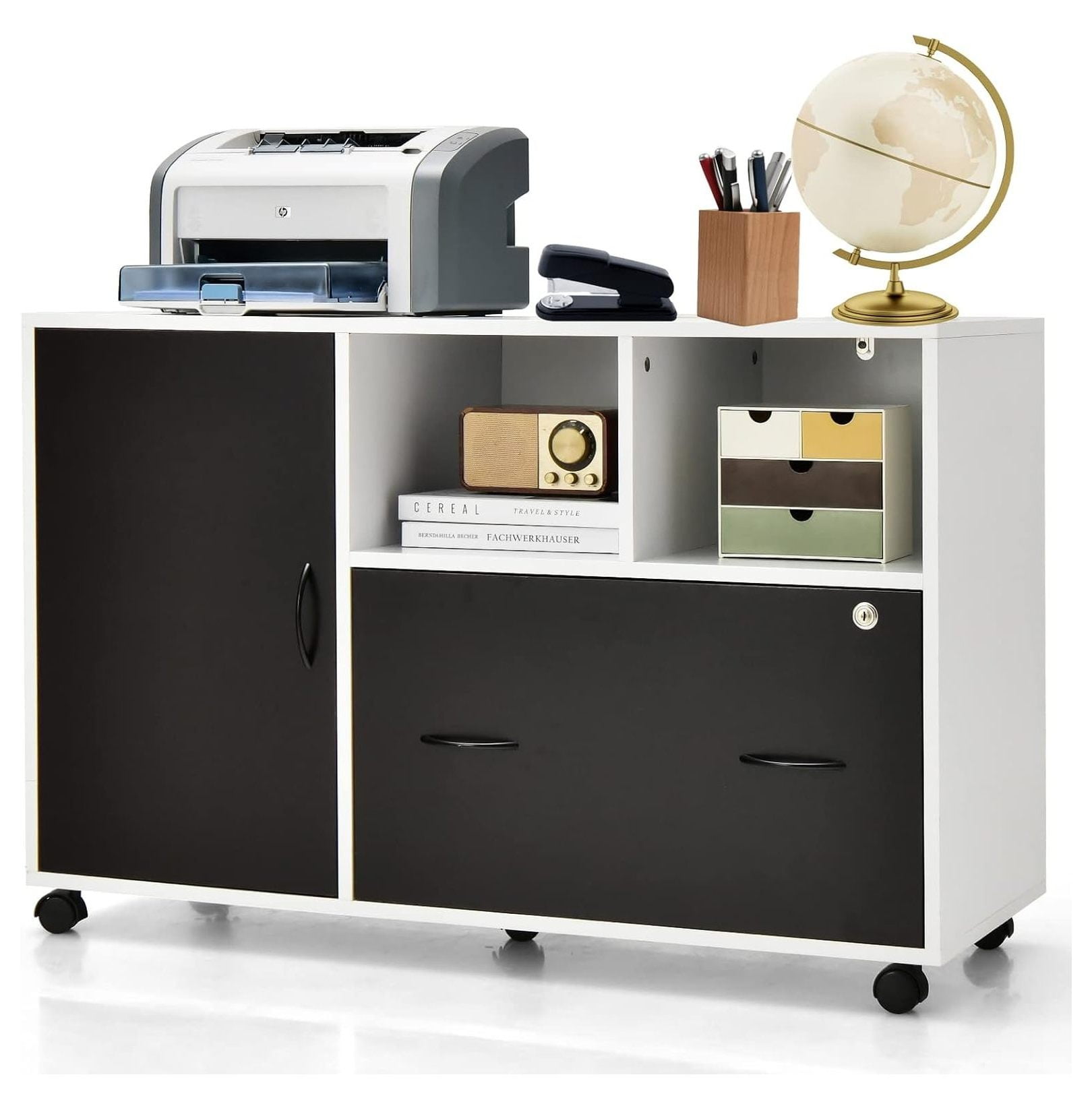 Lateral File Cabinet with Lock, Filing Cabinet for Legal/Letter/A4 Size ...