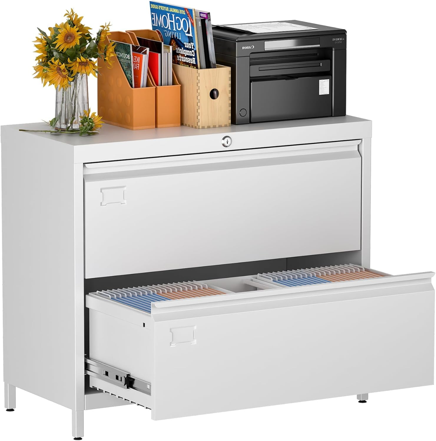 Lateral File Cabinet Metal Storage Cabinet with Locking Drawers and ...