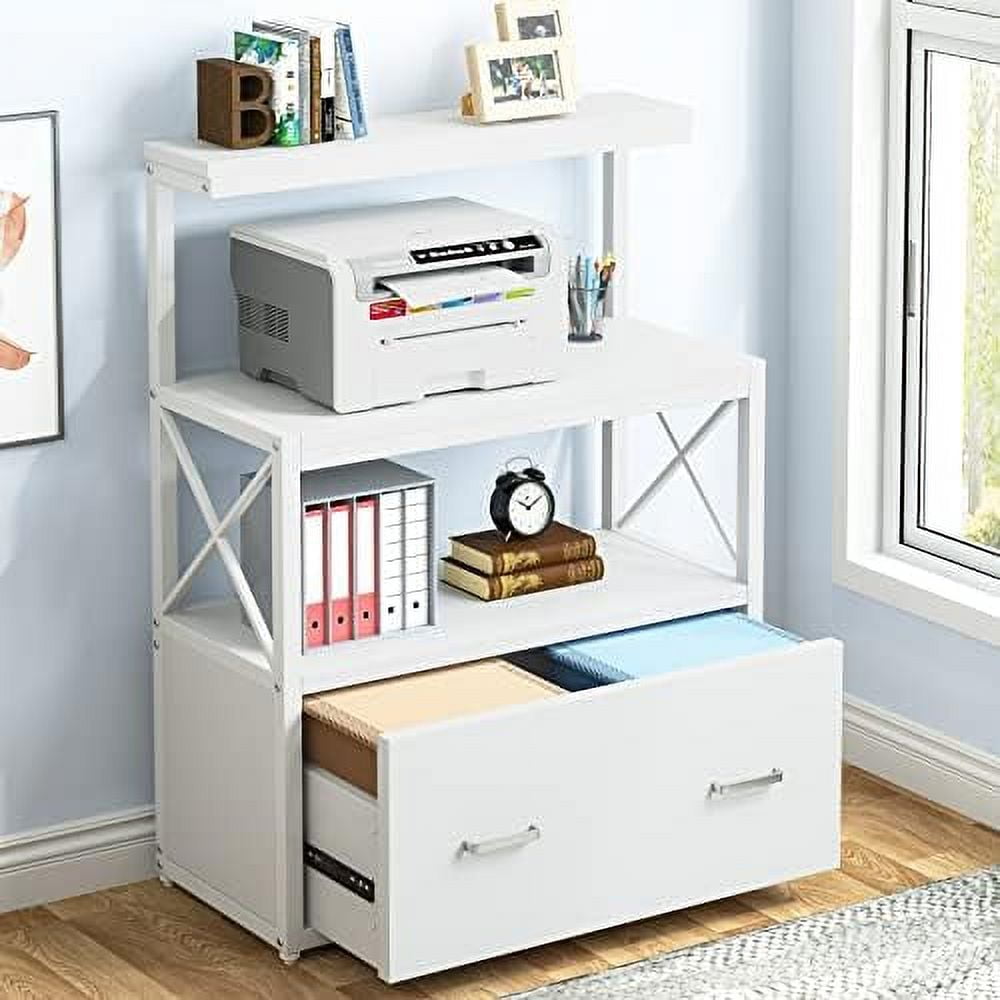 Lateral File Cabinet Modern Filing Cabinet with 1 Large Drawer Printer ...