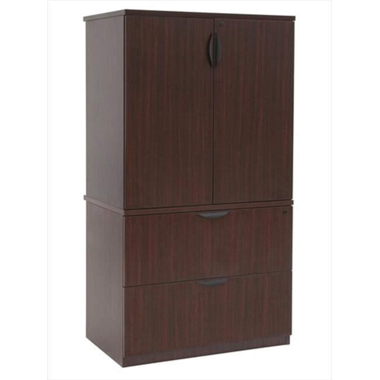 Lateral File & Stackable Storage Cabinet - Mahogany - Walmart.com